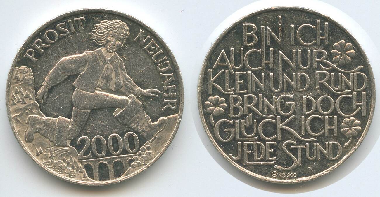 Österreich Glücksbringer Glücksmünze Neujahrsmünze 2000 L2229 - Märchen ...