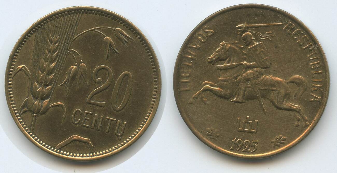 Litauen 20 Centu 1925 G8450 - Lithuania Latvia VF-EF | MA-Shops