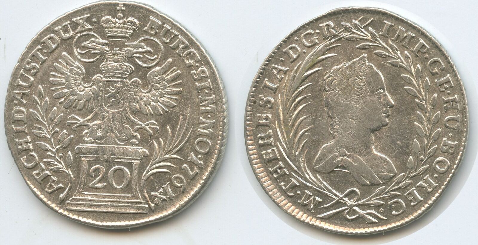 RDR Österreich Böhmen 20 Kreuzer 1761 Prag H0620 - Maria Theresia 1740 ...