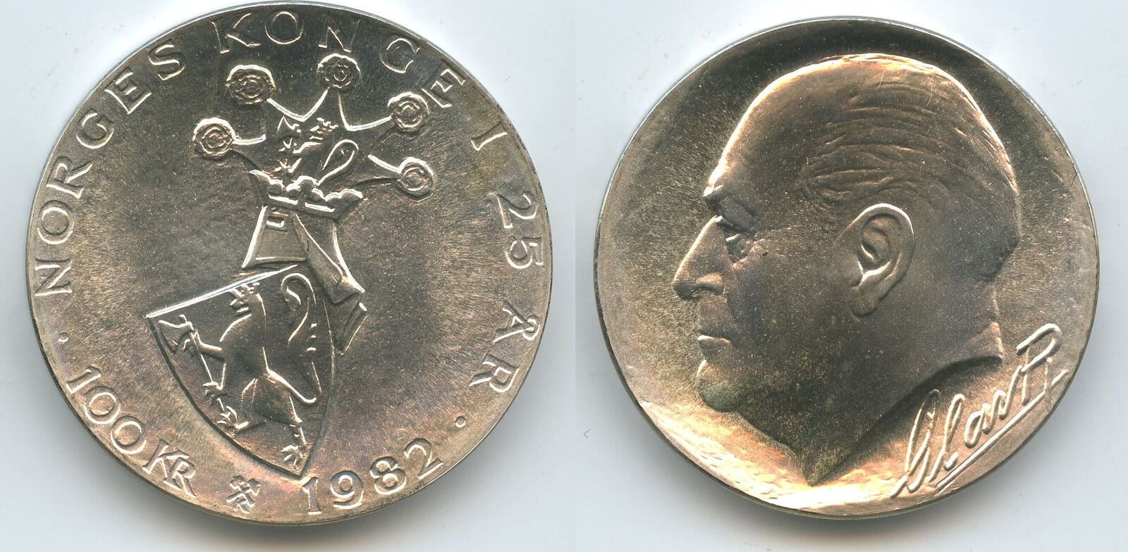 Norwegen 100 Kroner 1982 M#5684 - Olav V. Anniversary of King Olav's Reign - Norge Norway ...