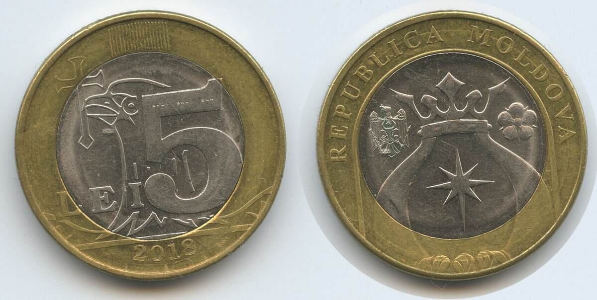 Moldawien 5 Lei 2018 G12626 - Moldavia Moldavian Bull's Head Capul de ...