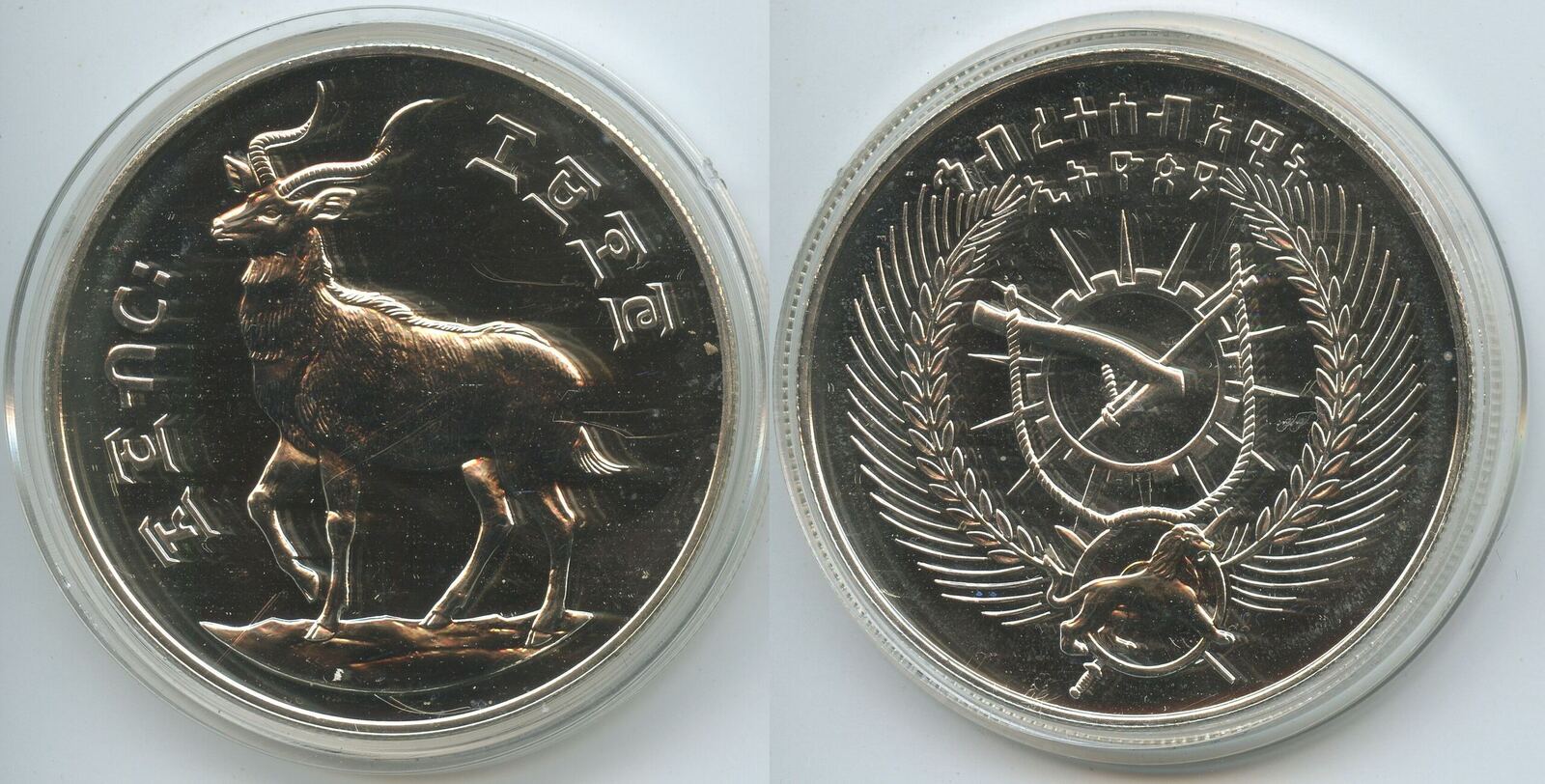 Äthiopien 25 Birr Silber 1978 (EE1970) H1023 - Bergnyala Antilope ...