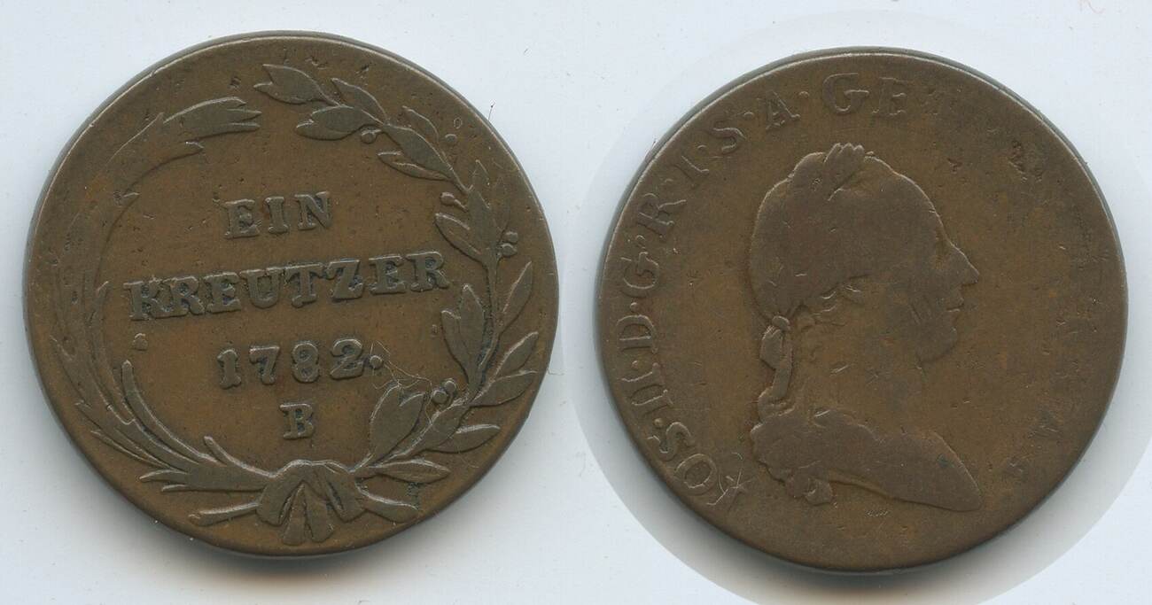 RDR Österreich Ungarn 1 Kreuzer 1782 B Kremnitz G5379 - Joseph II. 1764 ...