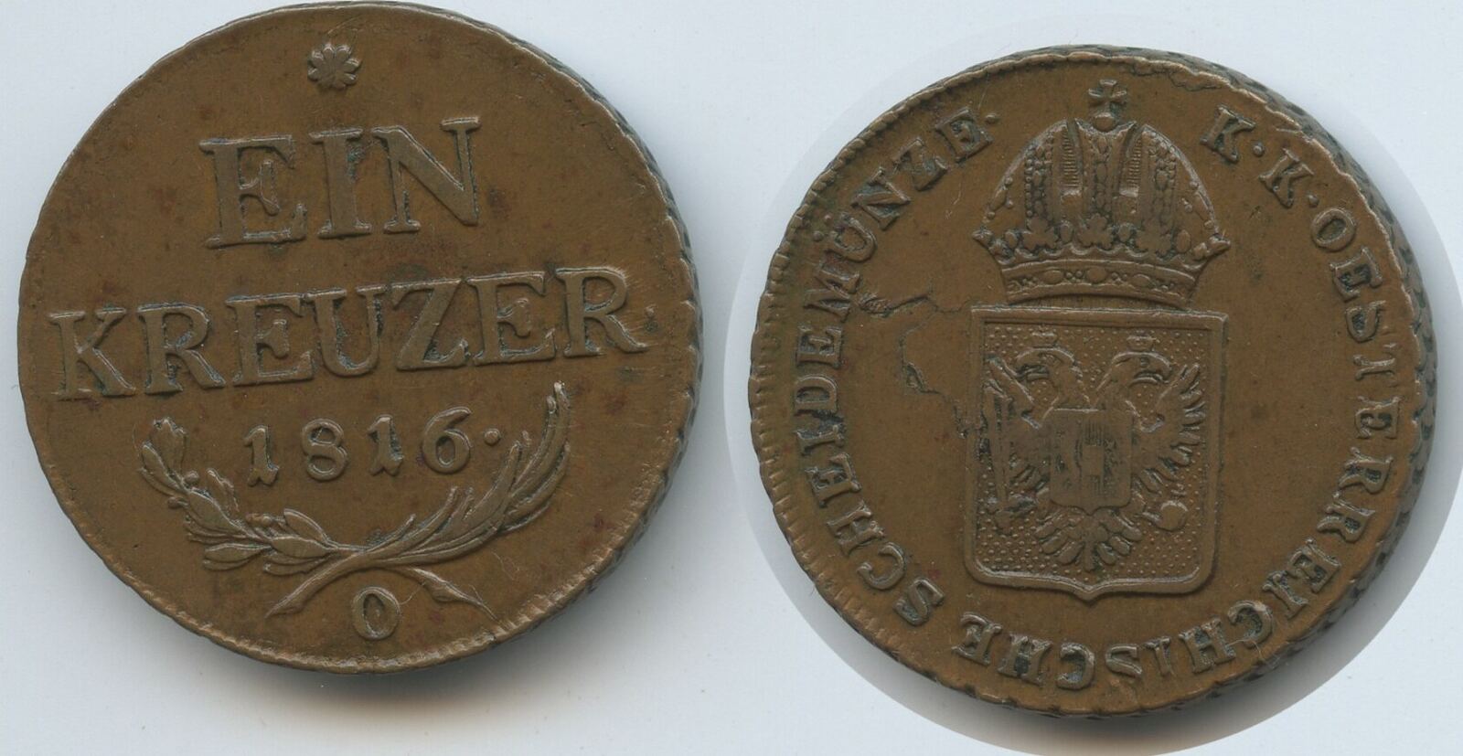 Österreich Ungarn Rumänien 1 Kreuzer 1816 O Orawitz G5383 - Franz II ...