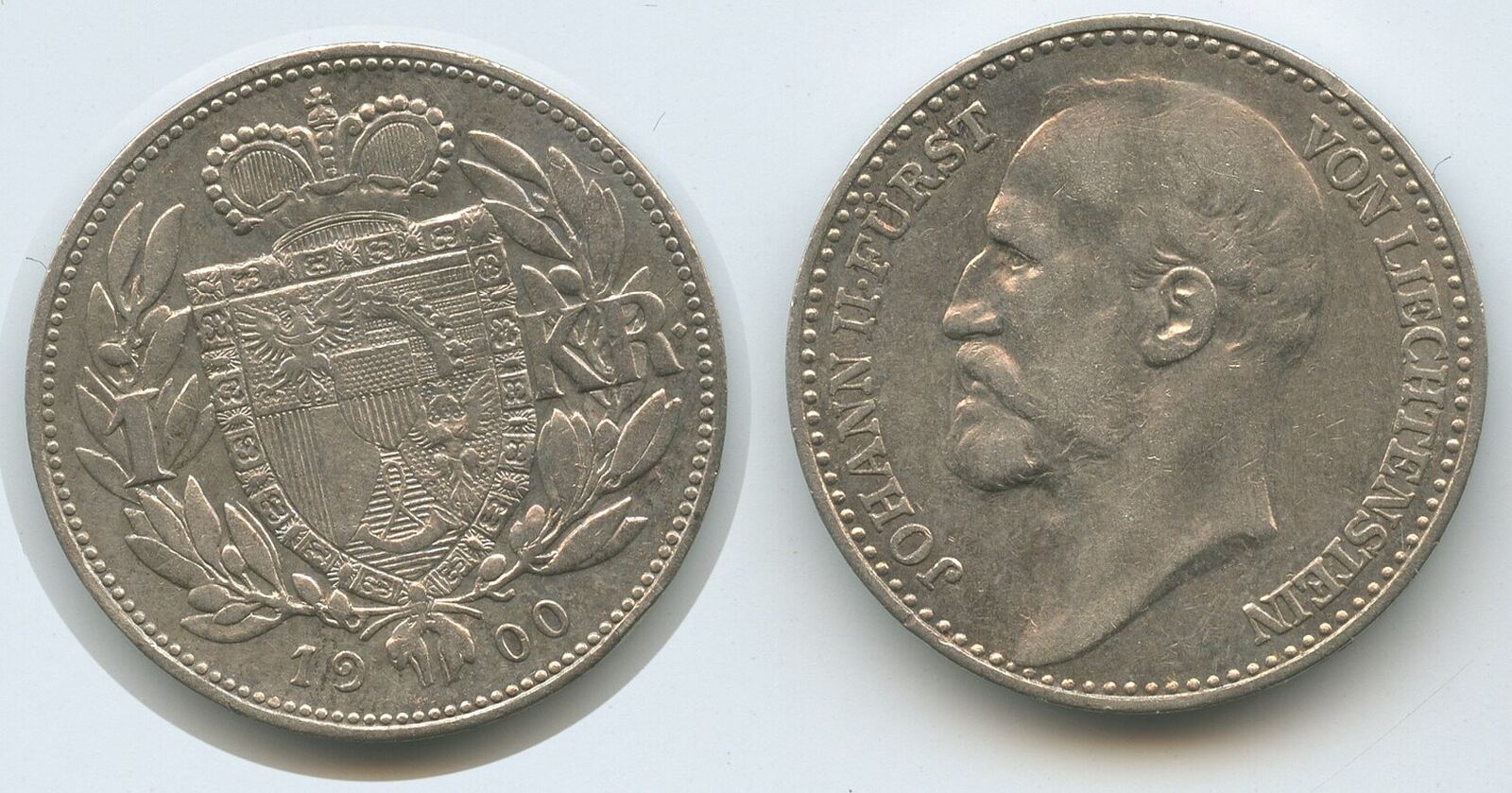 Liechtenstein 1 Krone Silber 1900 H0742 - Johann II. 1858-1929 Silver ...