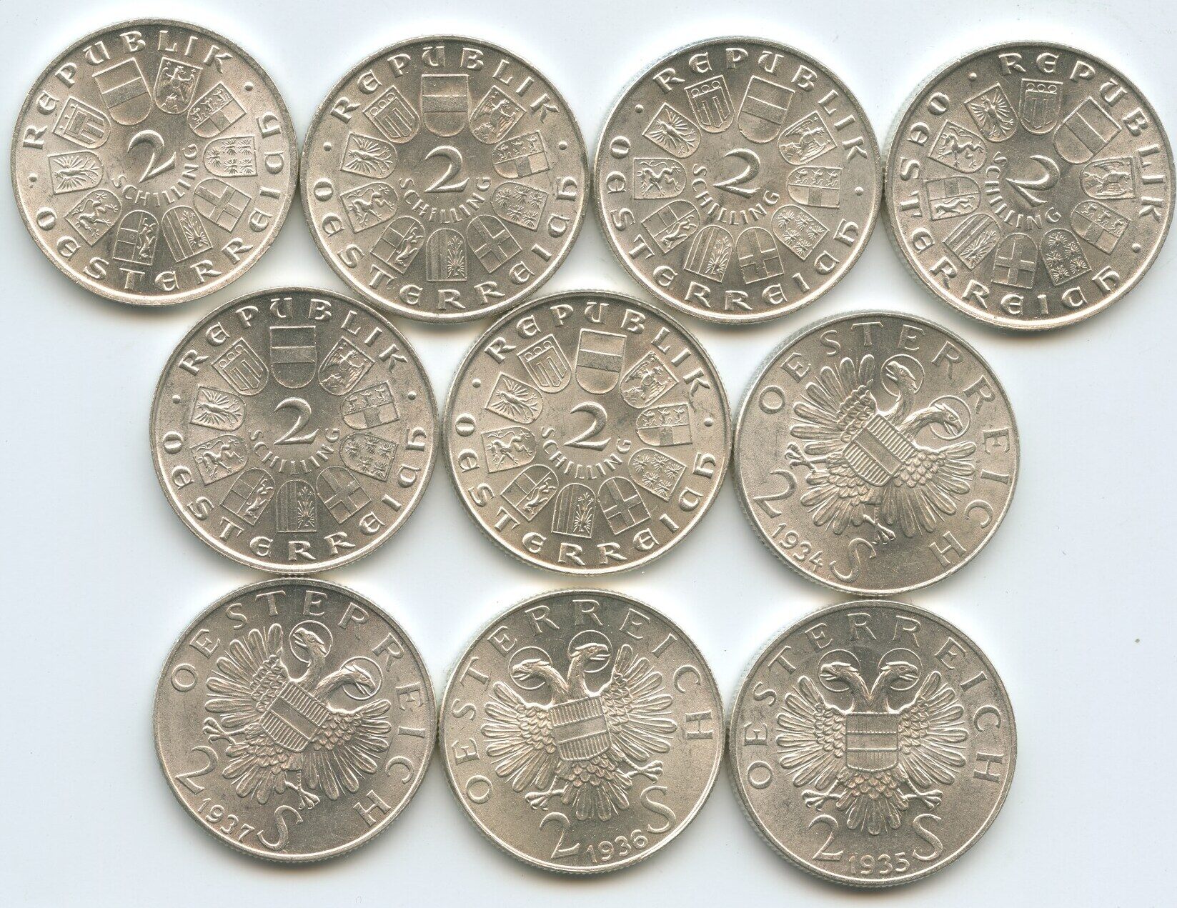Österreich 1.Republik 2 Schilling Serie Doppelschilling 1928-1937 ...