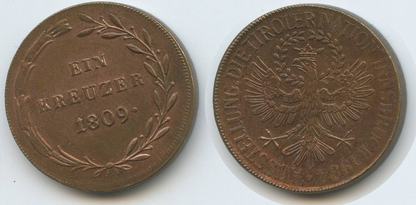 Österreich Tirol Medaille Ein Kreuzer 1809 1984 M#7353 - Ausstellung ...