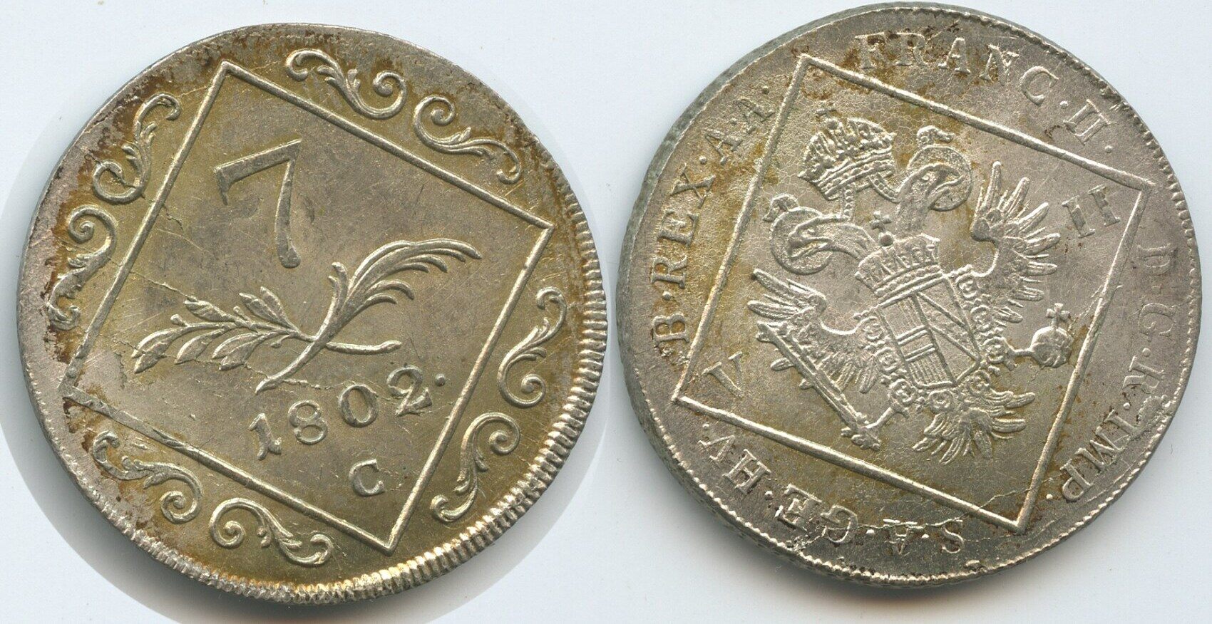 RDR Österreich Böhmen 7 Kreuzer 1802 C Prag H0050 - Franz II. 1792 - 1835 Austria Fast ...