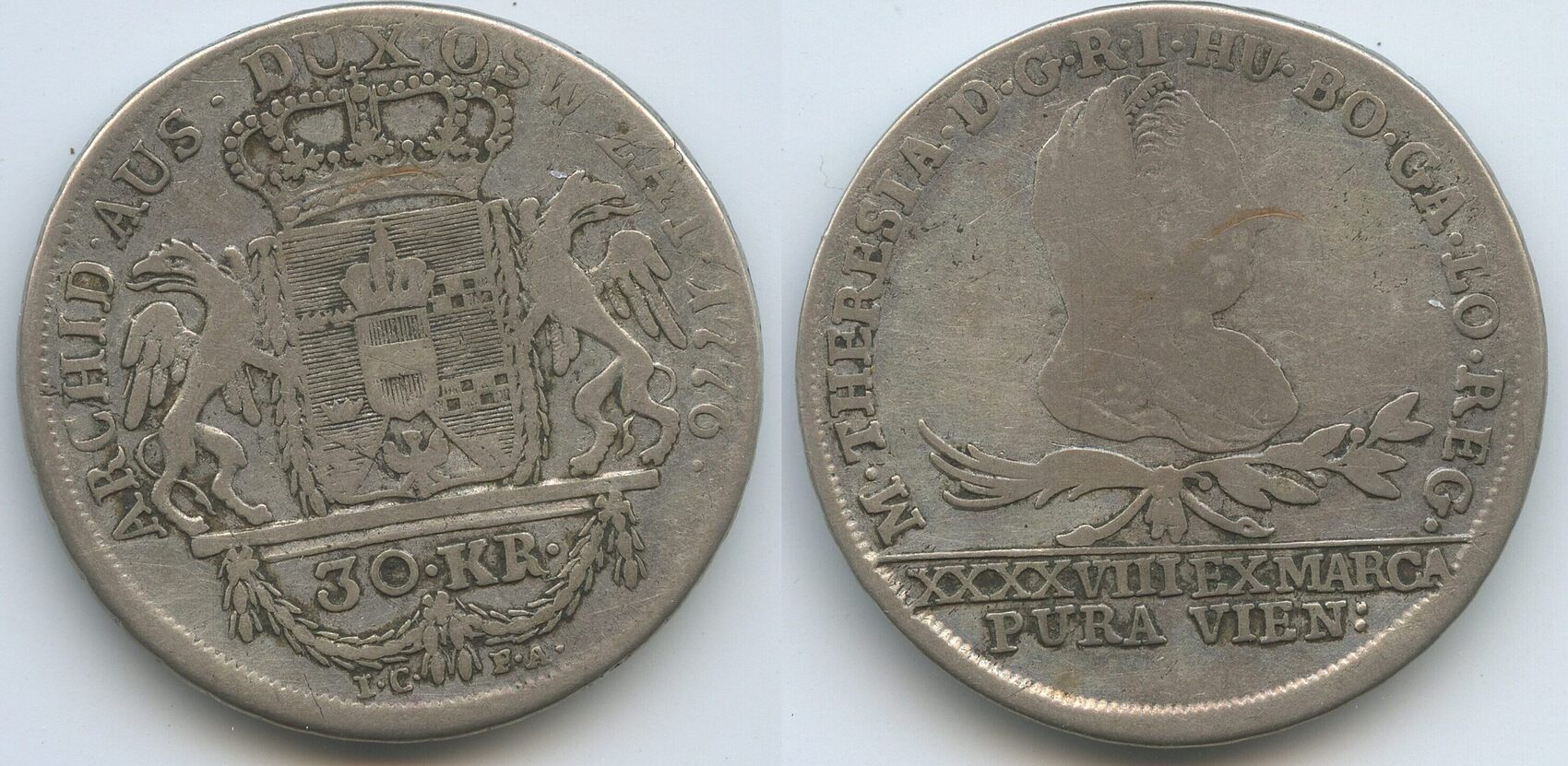 RDR Galizien und Lodomerien Polen Österreich 30 Kreuzer Silber 1773 ...