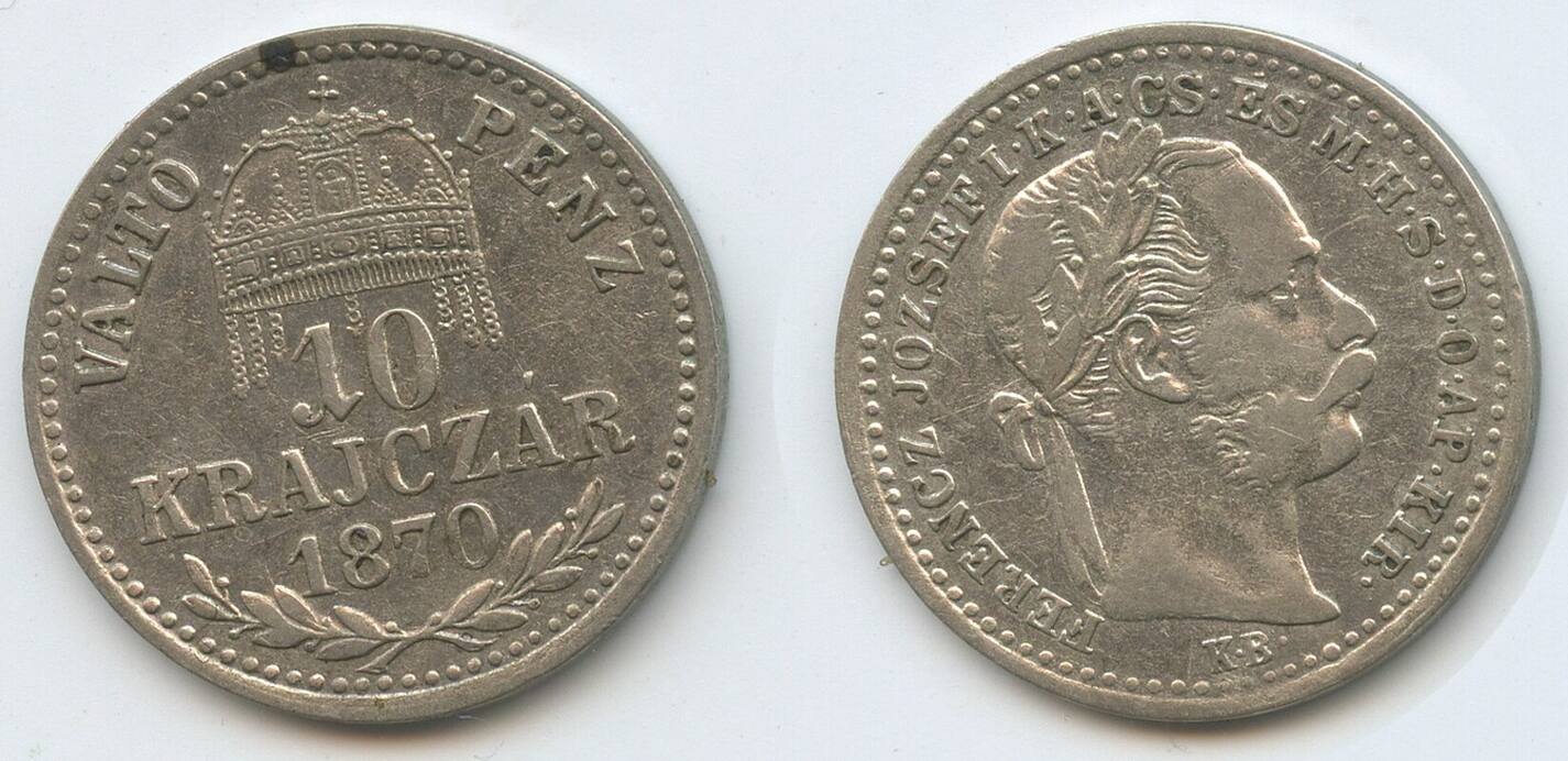 Ungarn Kaiserreich 10 Krajczár 1870 KB Kremnitz G14893 - Franz Joseph I ...