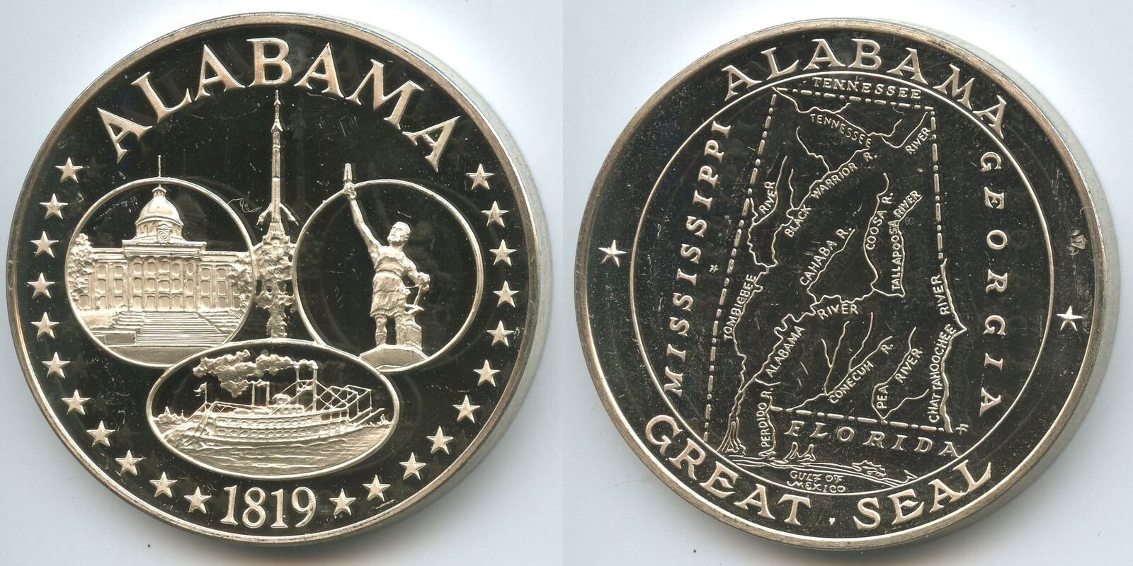 Vereinigten Staaten von Amerika USA Silbermedaille 1974 M#7276 ...