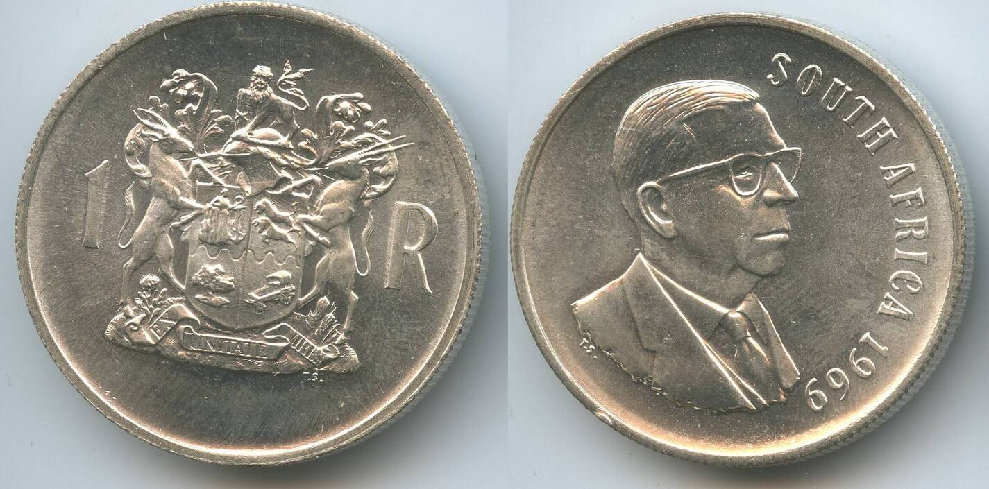 Südafrika 1 Rand 1969 H0021 - Dr. T.E. Dönges - Afrikaans Legend ...