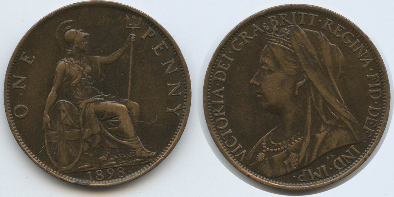 Großbritannien United Kingdom 1 Penny (One Penny) 1898 G16243 - Queen ...