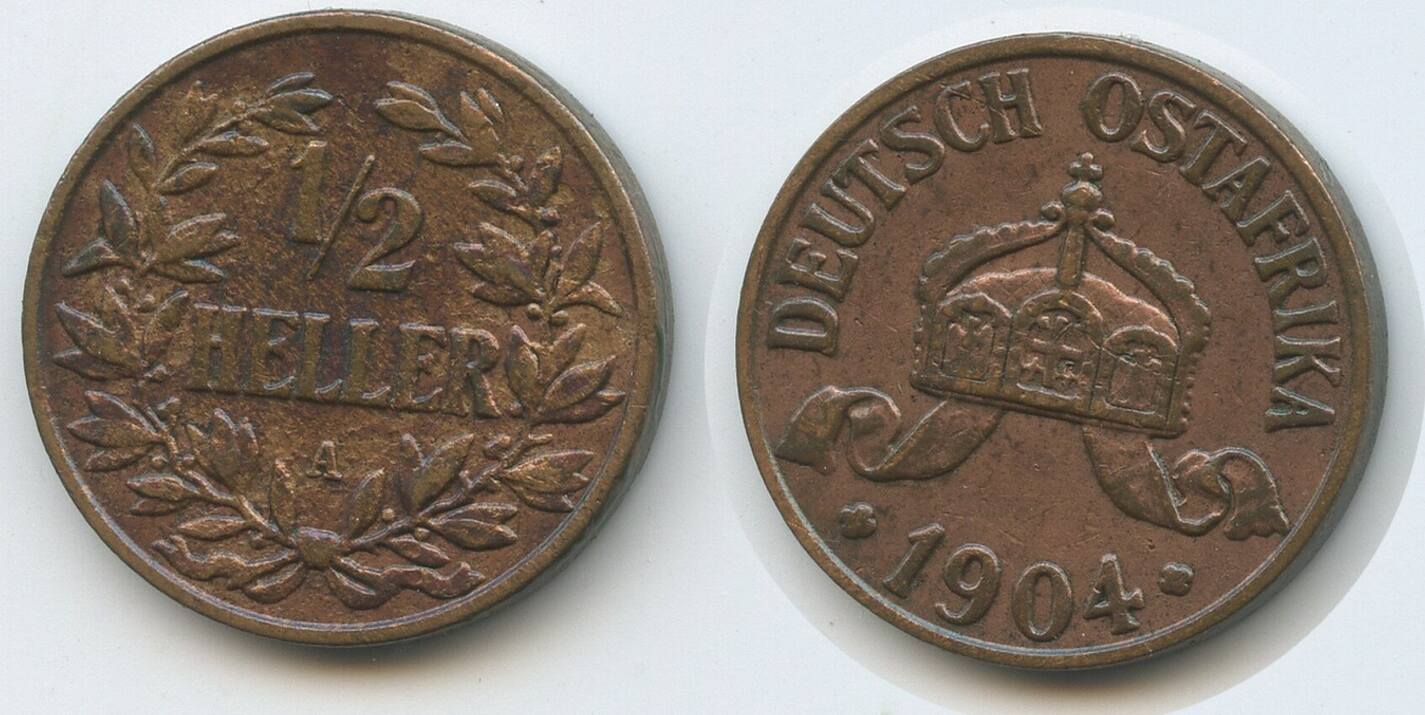 Deutsch Ostafrika ½ Heller 1904 A Berlin H0959 - Wilhelm II. DOA German ...