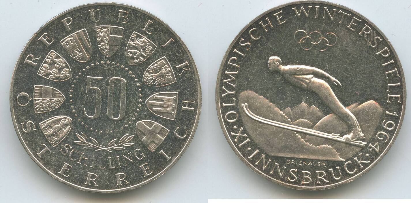 Österreich 2.Republik 1945-2001 50 Schilling Silber 1964 M#5080 ...