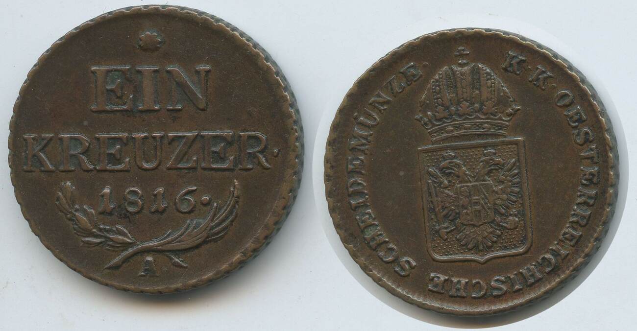 Österreich 1 Kreuzer 1816 A Wien G5471 - Franz II. 1792-1835 Vienna ...