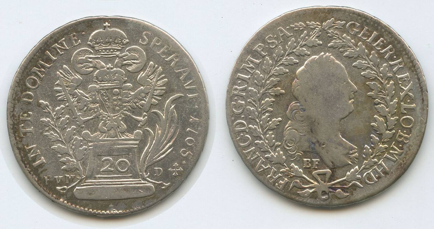 RDR Österreich Ungarn 20 Kreuzer Silber 1765 BF EvM-D G5835 - Joseph II ...