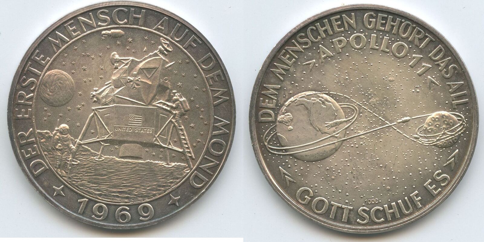 Vereinigten Staaten von Amerika USA Silbermedaille 1969 M1047 - Apollo ...