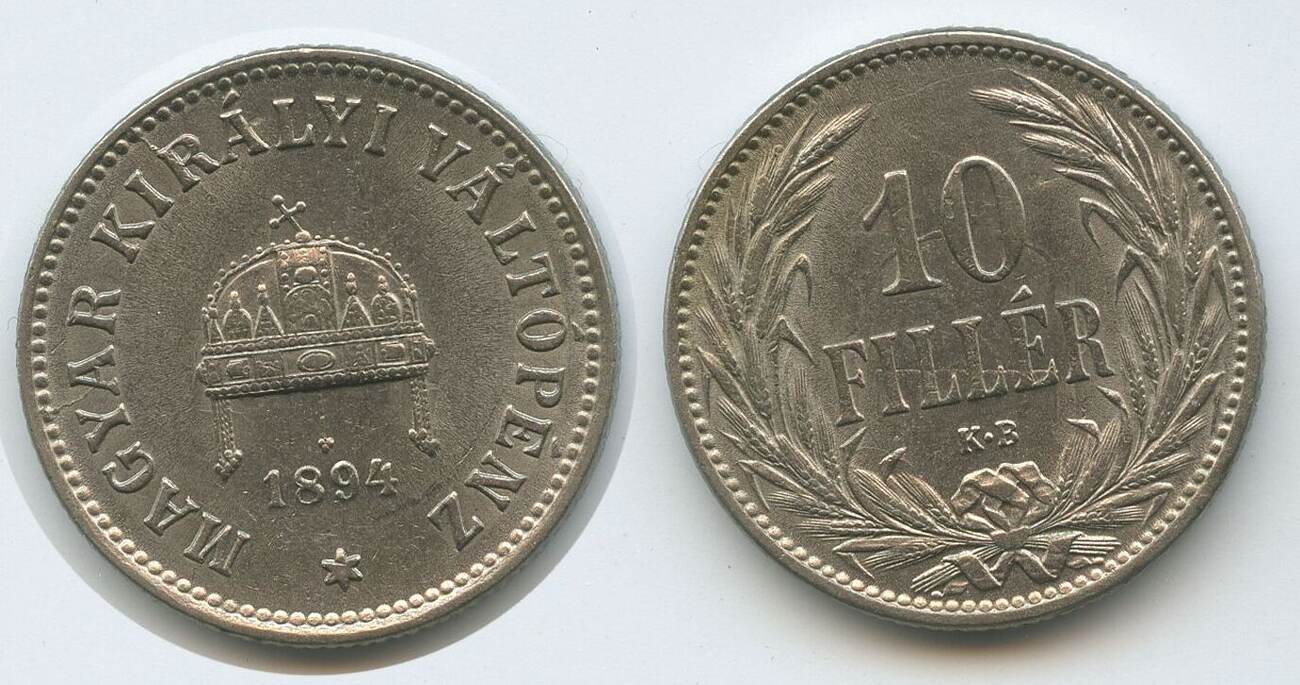 Österreich Ungarn Kaiserreich 10 Filler 1894 KB Kremnitz G14712 - Franz Joseph I. 1848-1916 ...