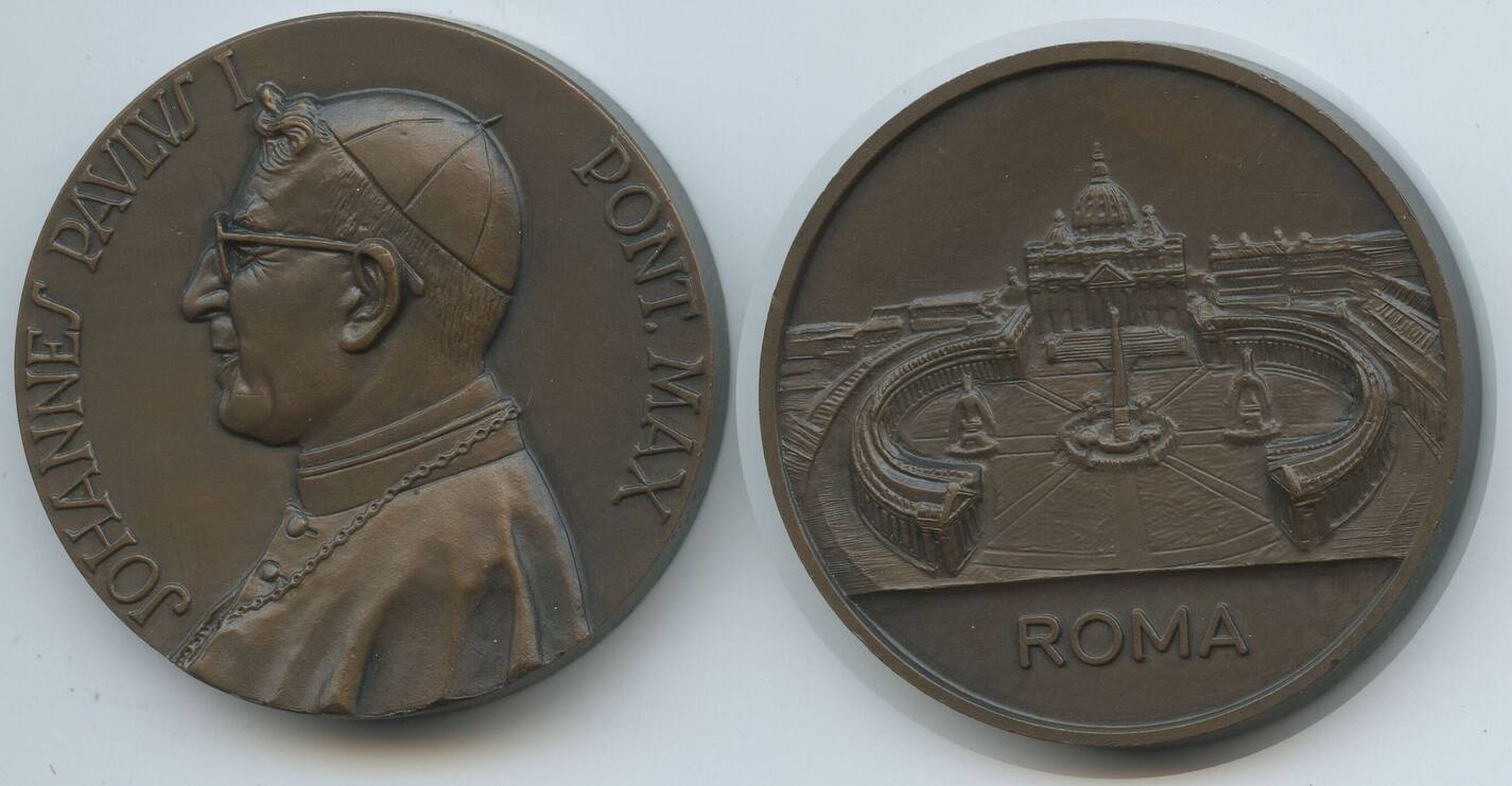 Vatikan Italien-Kirchenstaat Bronzemedaille M#7249 - Papst Johannes Paul I. 1978 - Roma ...