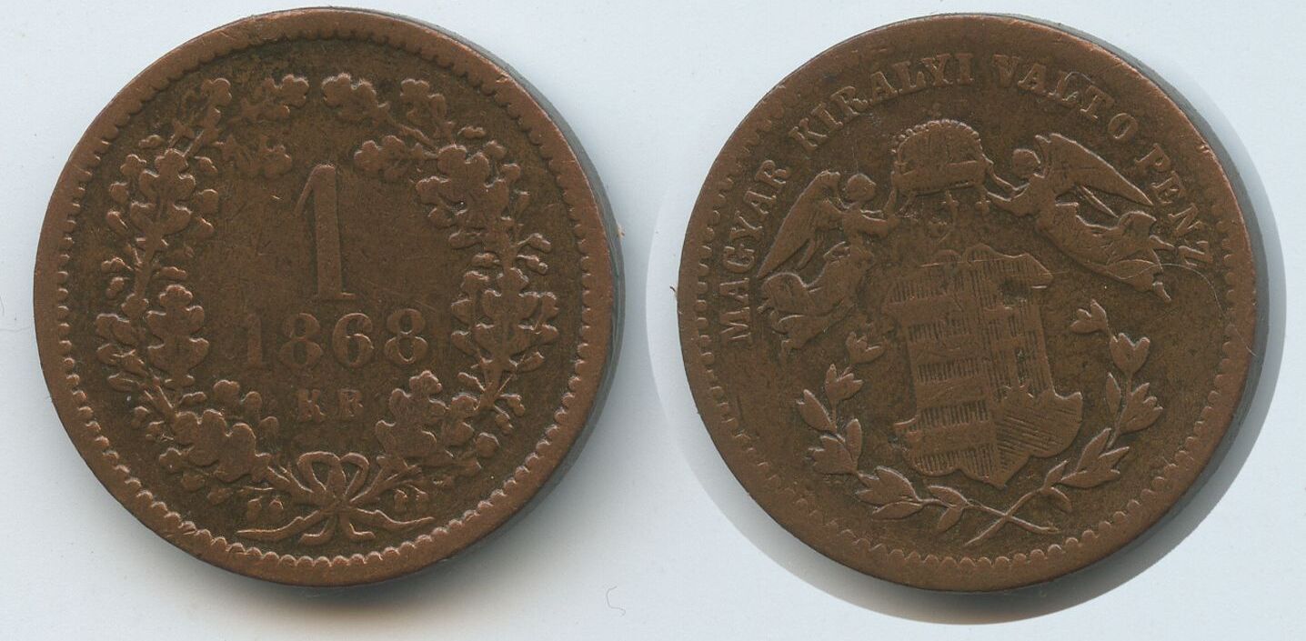 Ungarn Kaiserreich 1 Krajczar 1868 KB Kremnitz G14952 - Franz Joseph I. 1848-1916 Austria ...
