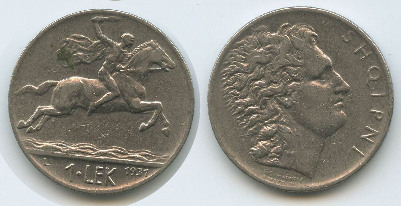Albanien 1 Lek 1931 L G15565 - Alexander der Große King Zog 1928-1939 ...