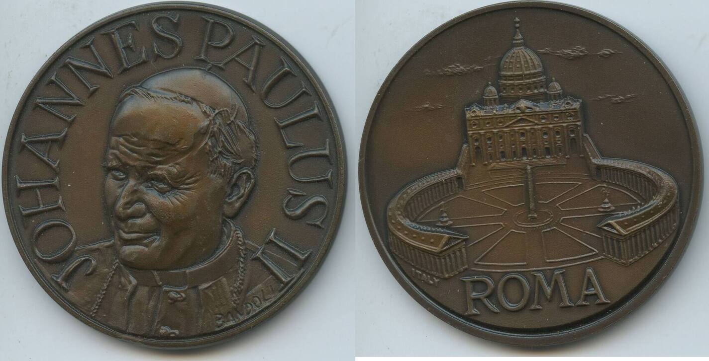 Vatikan Italien-Kirchenstaat Große Bronzemedaille M#0157 - Papst Johannes Paul II. 1978-2005 ...