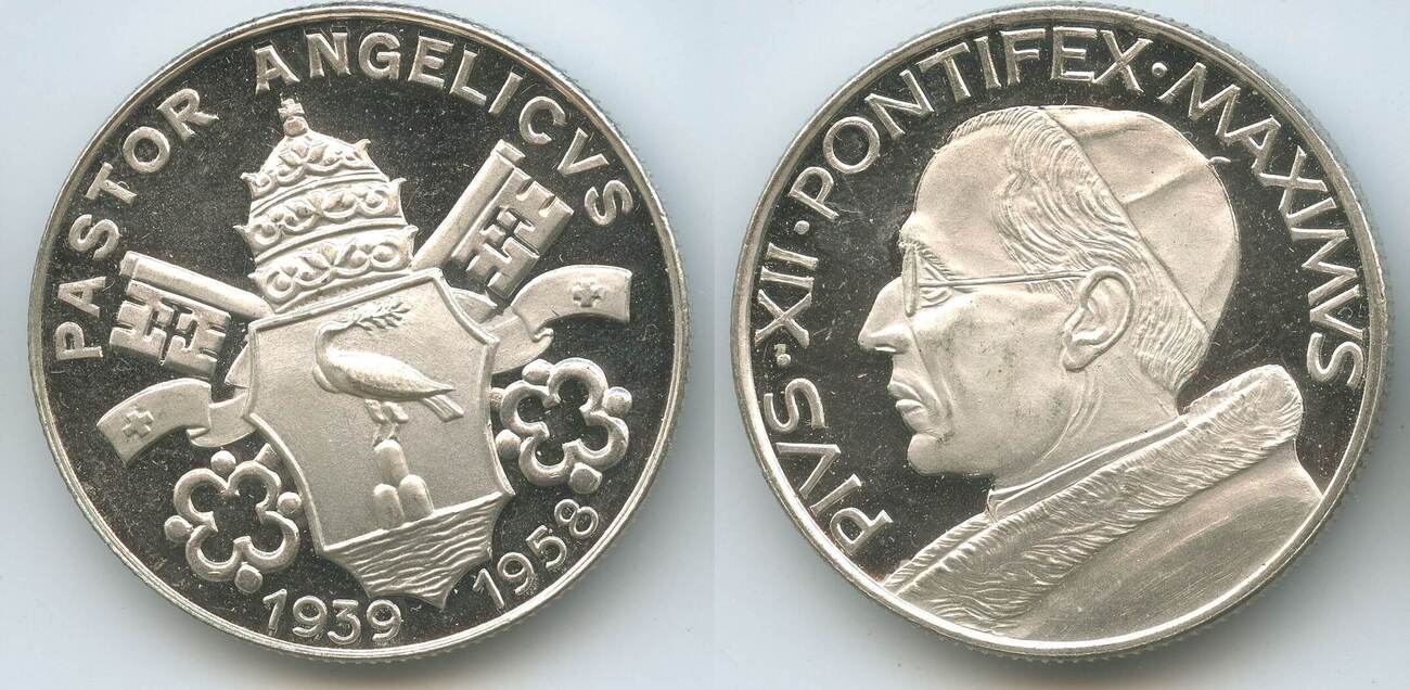 Vatikan Italien-Kirchenstaat Religiöse Medaille 1958 M1113 - Papst Pius ...