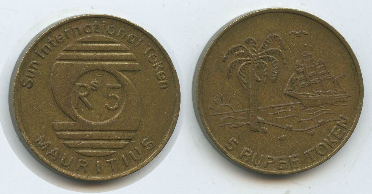 Mauritius 5 Rupees Token nd. G13206 - Sun International Hotel - Casino ...