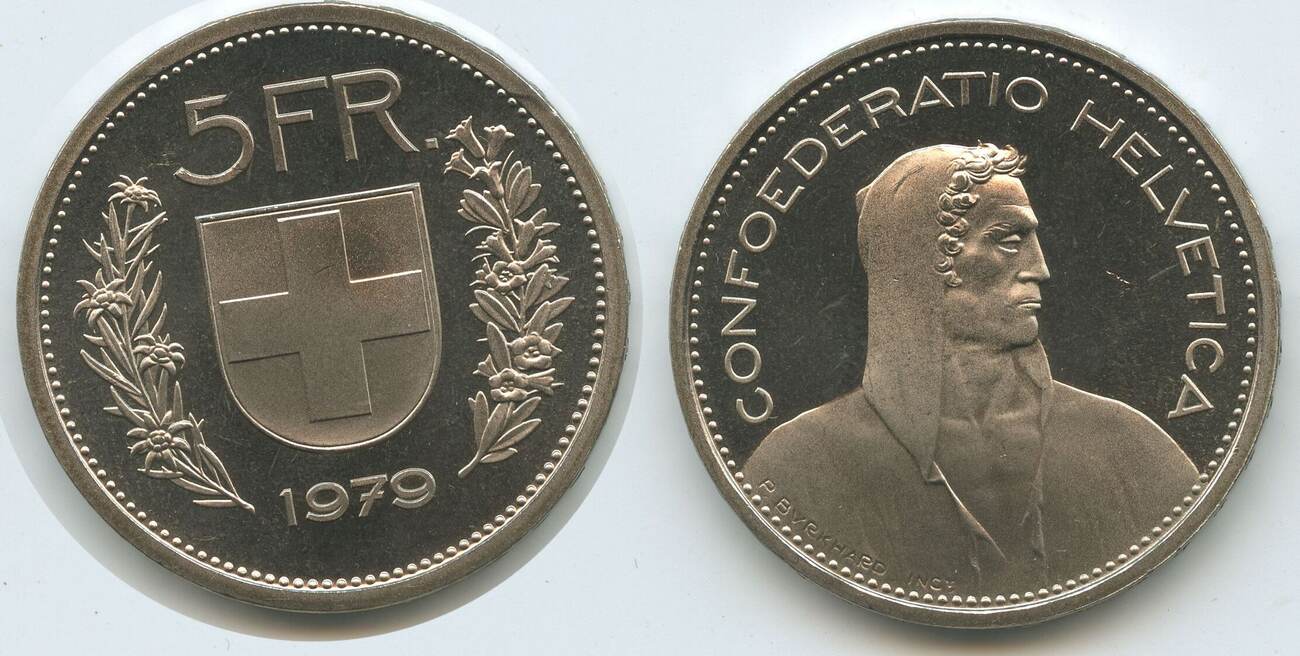 Schweiz Eidgenossenschaft Bern 5 Franken (5 Francs) 1979 G11389 - Alphirt Confédération Helvétia ...