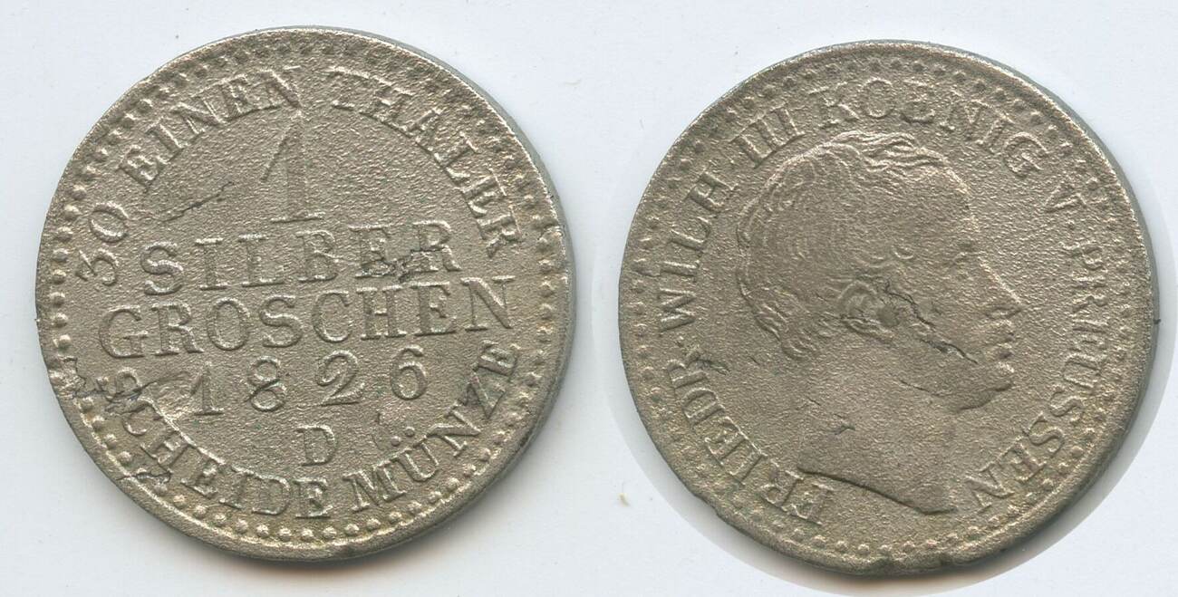 Brandenburg-Preußen 1 Silbergroschen 1826 D Düsseldorf G14576 ...