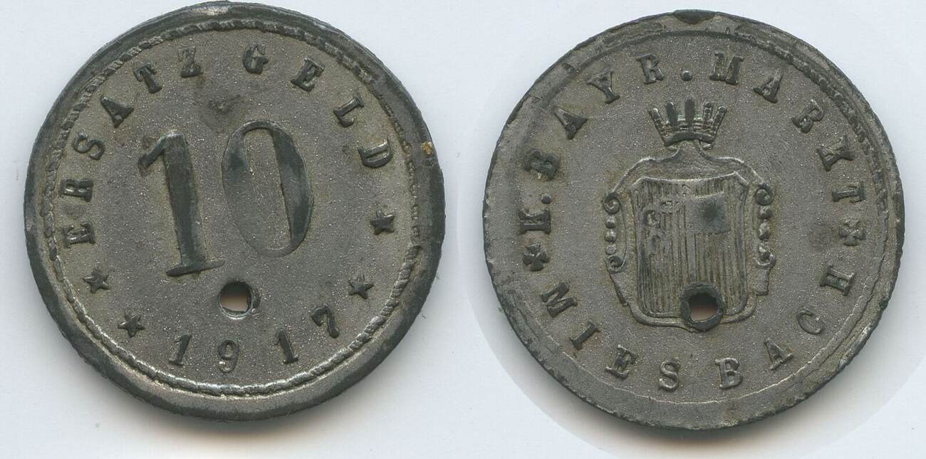 Deutsches Reich Bayern 10 Pfennig Kriegsgeld Notgeld 1917 M#6753 ...