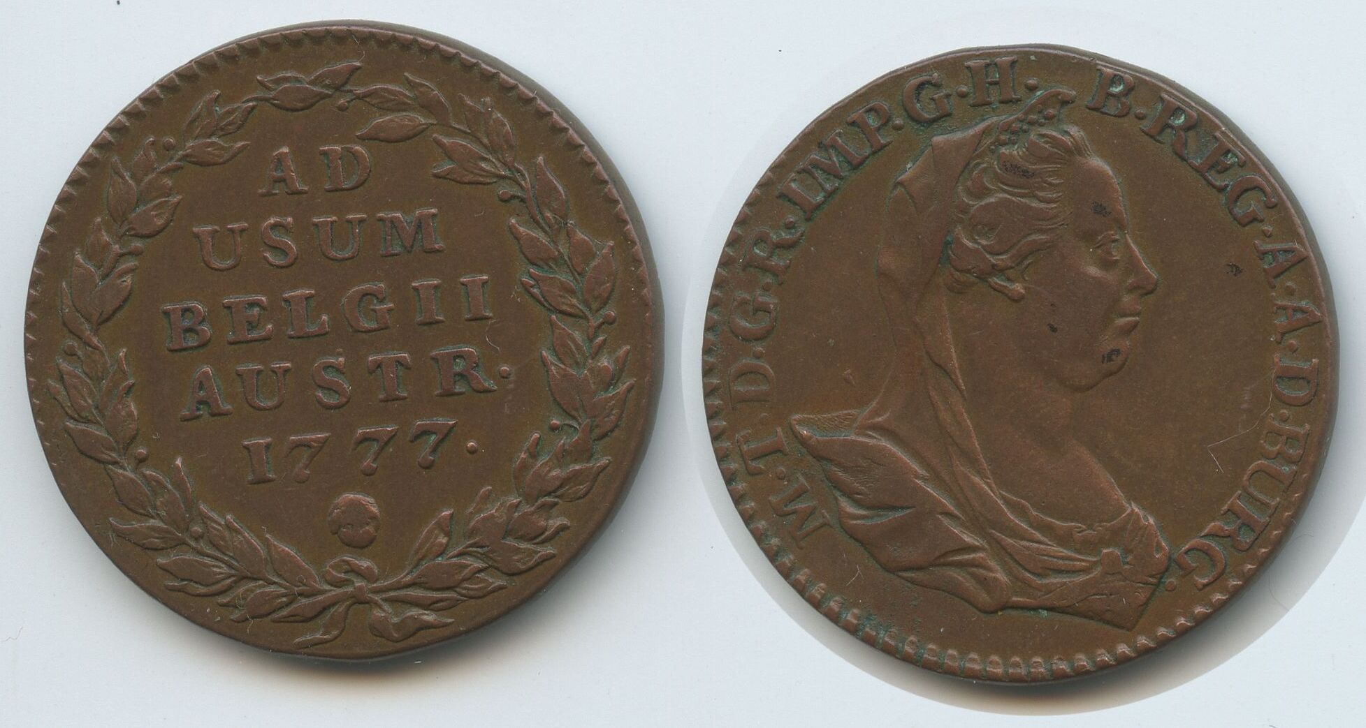 RDR Belgien Österreichische Niederlande 2 Liards (2 Oorden) 1777 Brüssel G7770 - RAR Maria ...