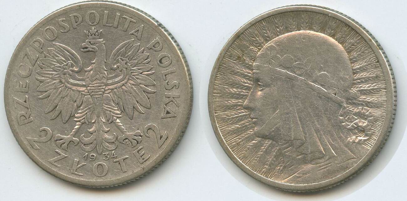 Polen 2 Zlote (2 Złote) Silber 1934 M#6327 - Queen Jadwiga Poland Polskich Polska VF+ | MA-Shops