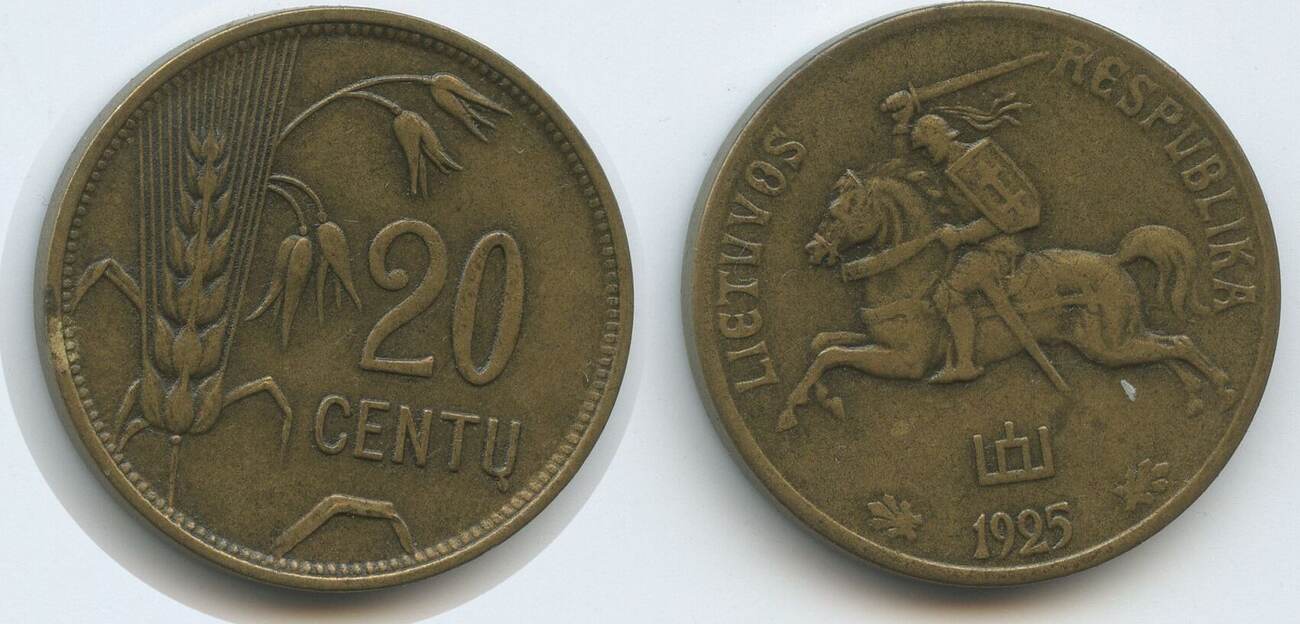Litauen 20 Centu 1925 G11626 - Lithuania Latvia VF-EF | MA-Shops