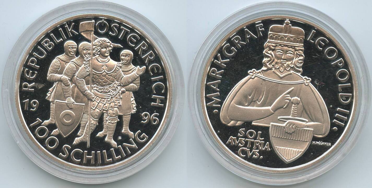 Österreich 2.Republik 1945-2001 100 Schilling Silber 1996 PA116 ...