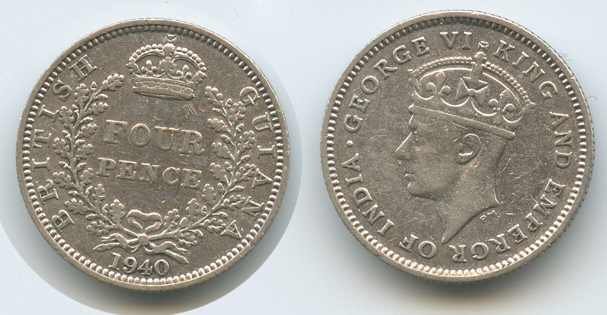 Britisch Guyana 4 Pence (Four Pence) 1940 M#6961 - George VI. 1936-1952 ...