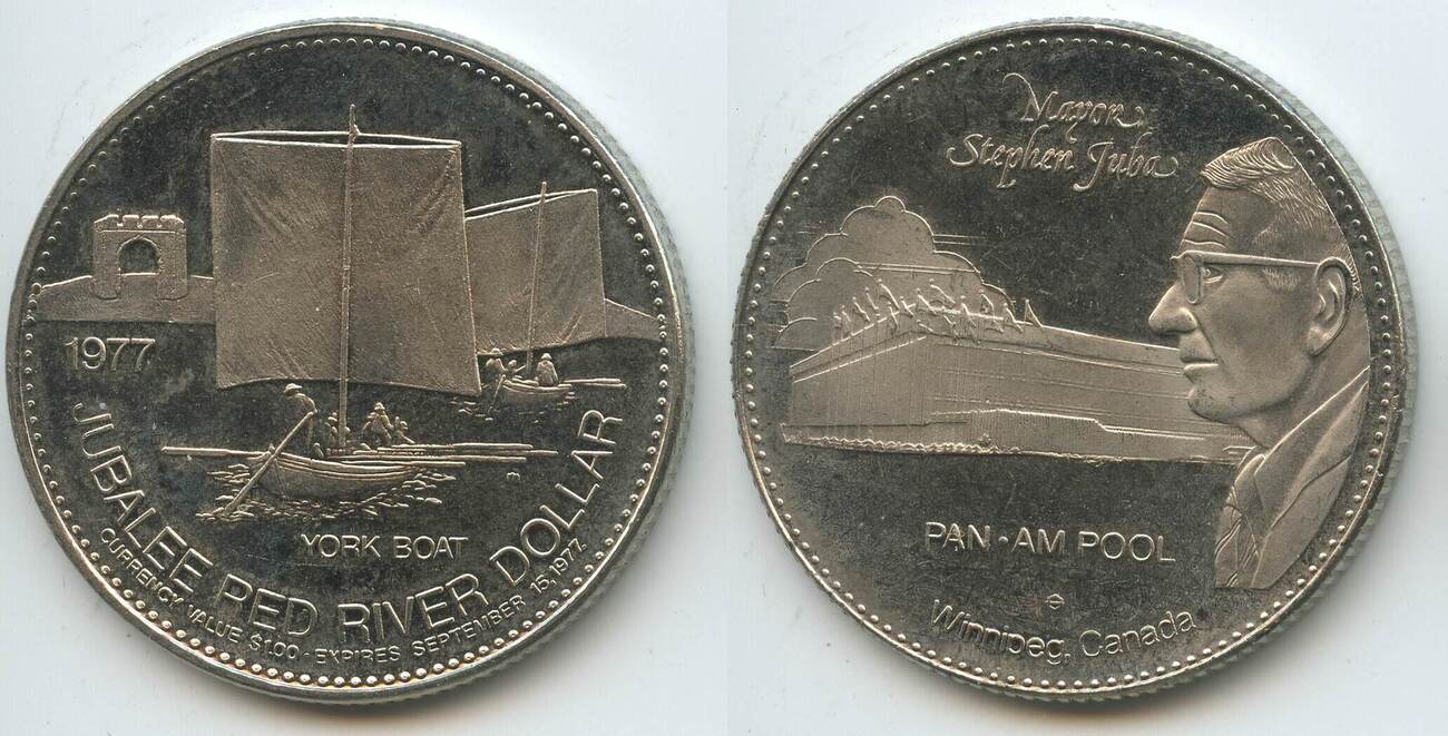 Kanada Alberta Red River Dollar - Token Souvenir Dollar 1976 G9930 - Jubalee Red River Dollar ...