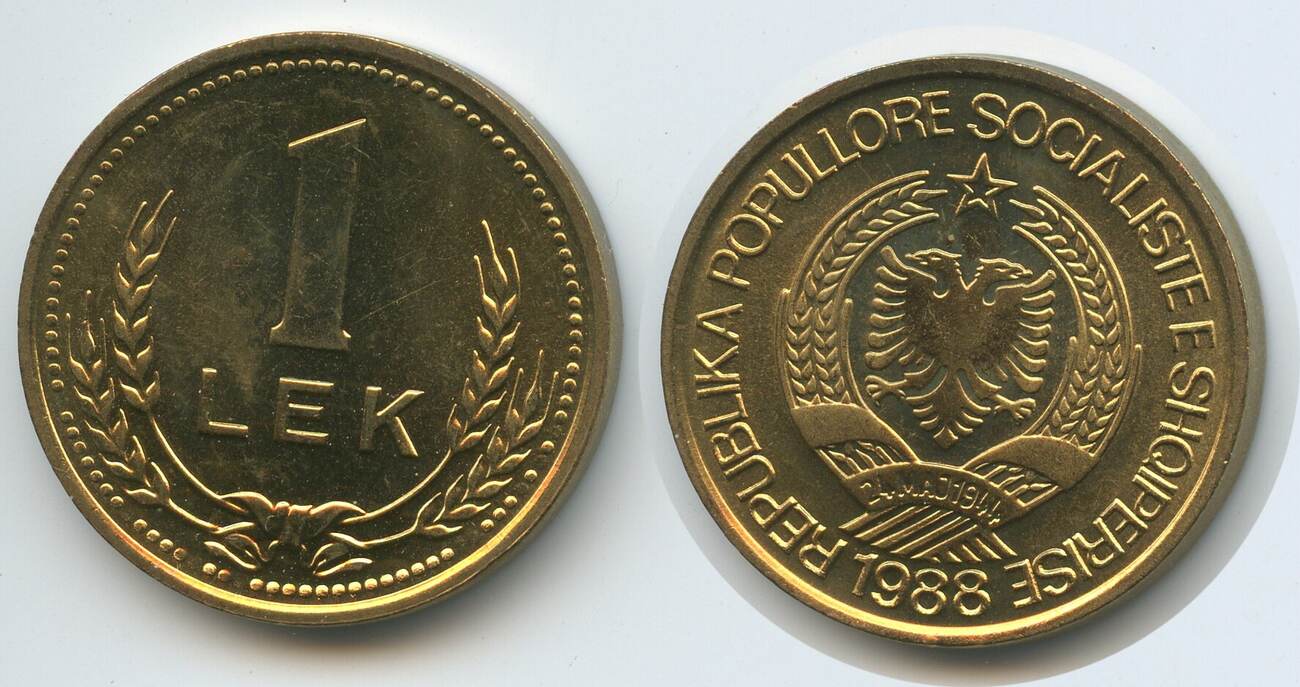 Albanien 1 Lek 1988 M#6006 - People's Socialist Republic of Albania ...