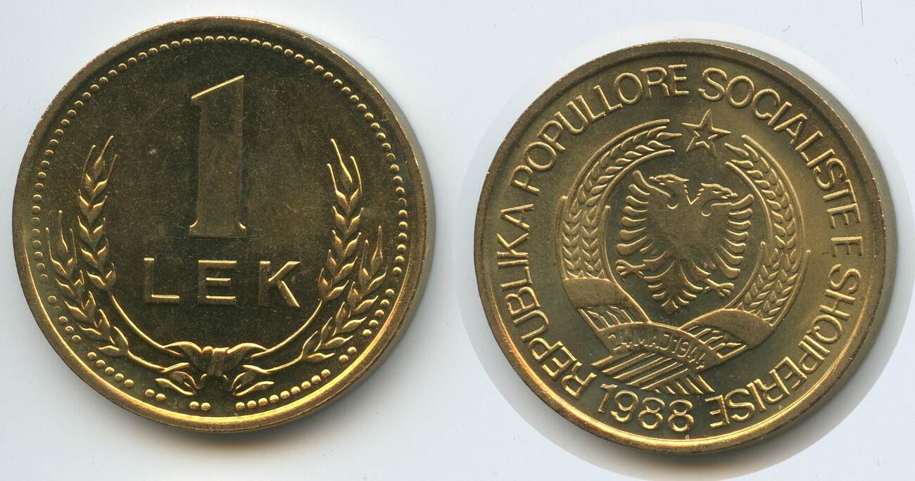 Albanien 1 Lek 1988 M#6005 - People's Socialist Republic of Albania ...