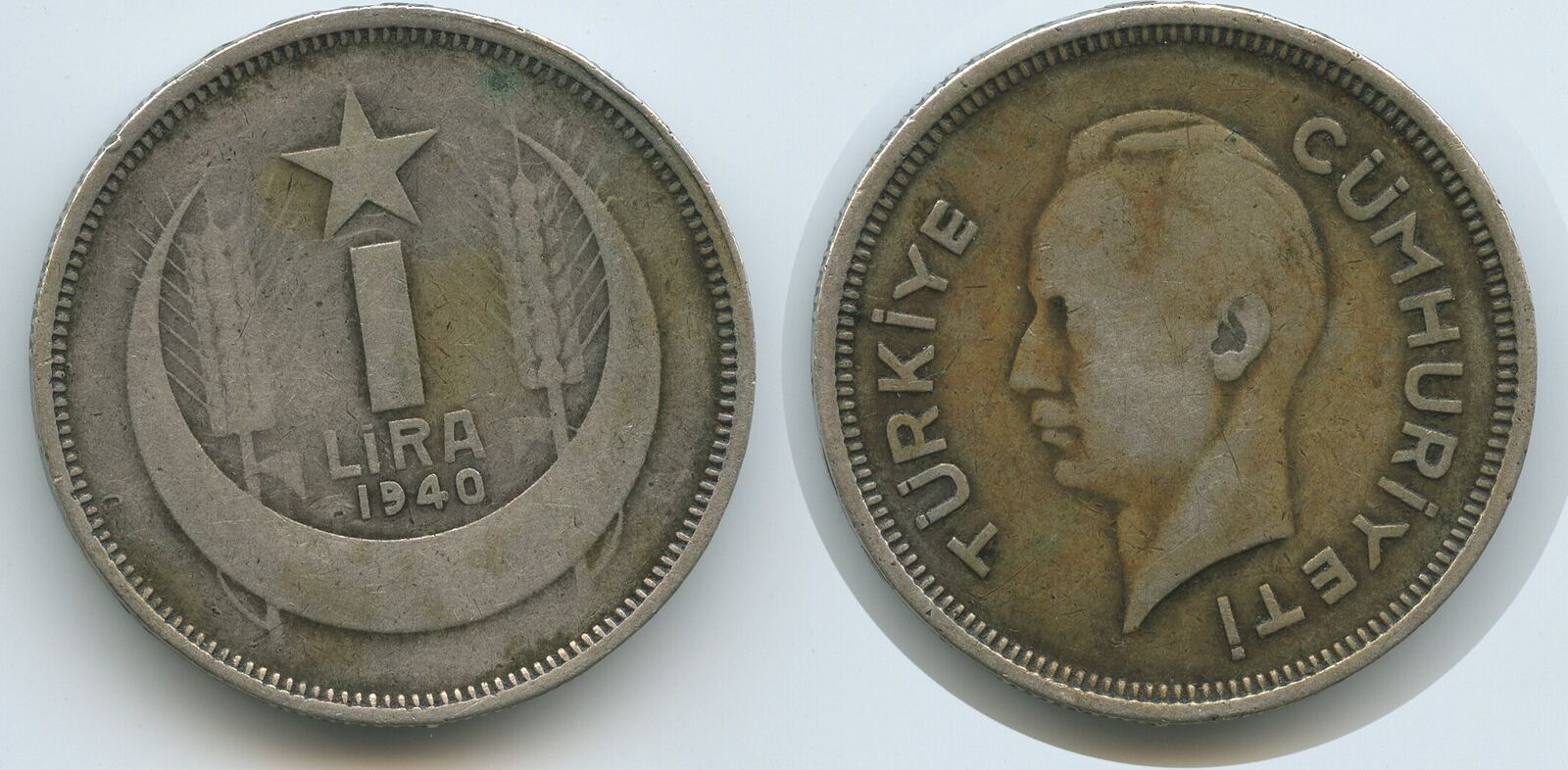 Türkei 1 Lira Silber 1940 M#5434 - Türkiye Cumhuriyet Turkey VF | MA-Shops