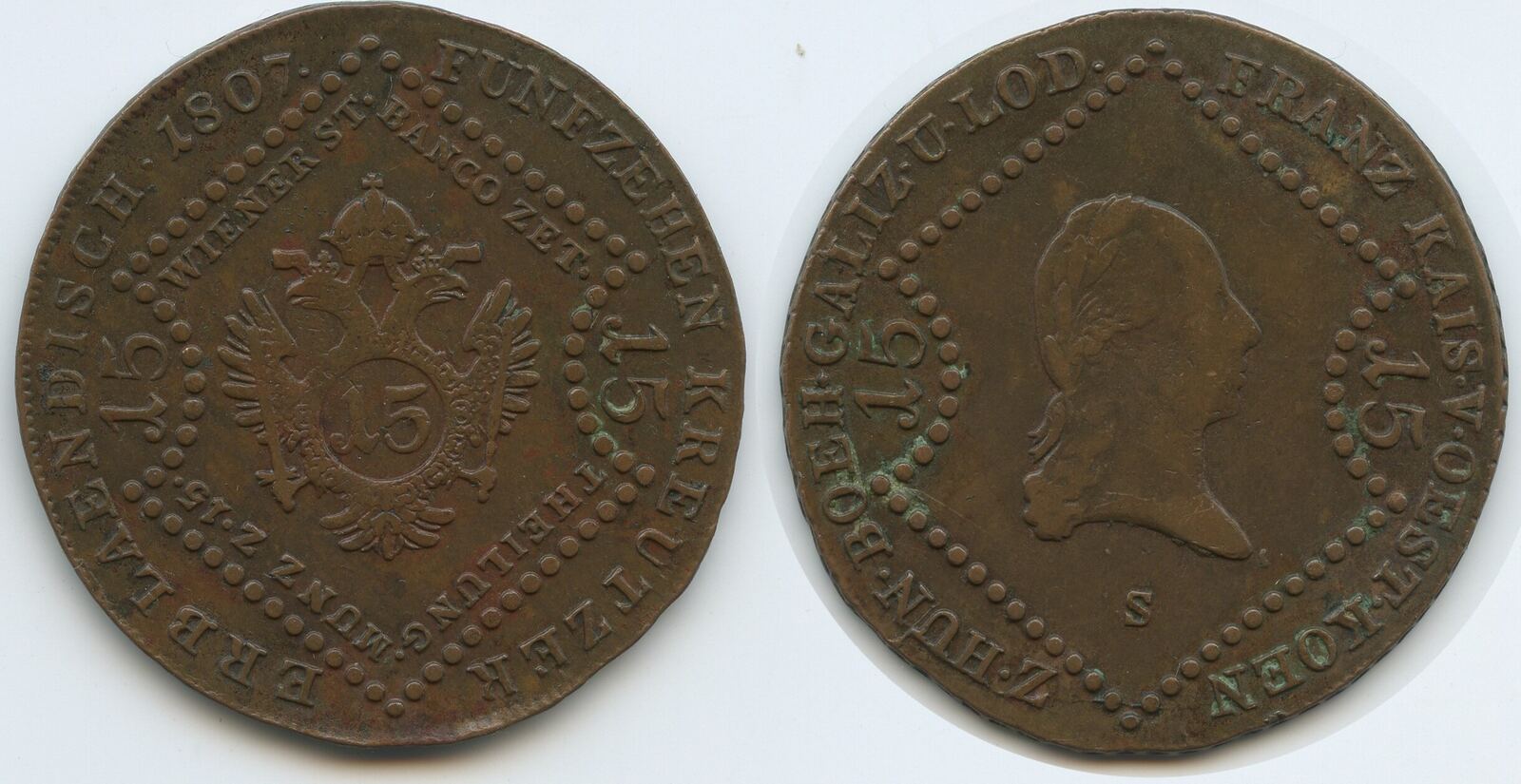 Österreich Kaiserreich Ungarn 15 Kreuzer 1807 S Schmöllnitz G5389 ...