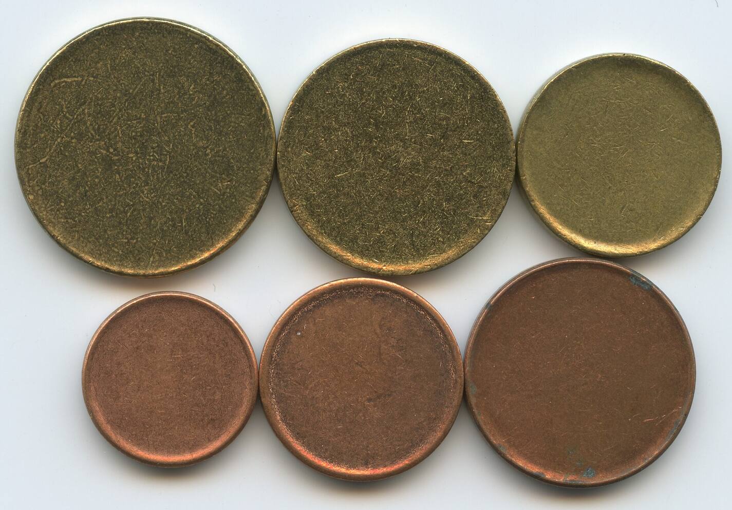 Europa 1,2,5,10,20,50 Cents Ronden ungeprägt nd. G6740 - Schrötlinge ...