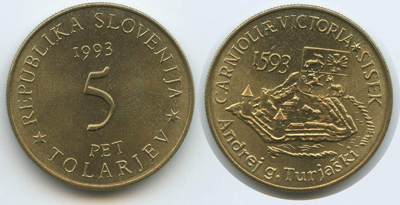 Slowenien 5 Tolarjev 1993 M#6609 - 400th Anniversary of the Battle of Sisek Slovenia Fast ...