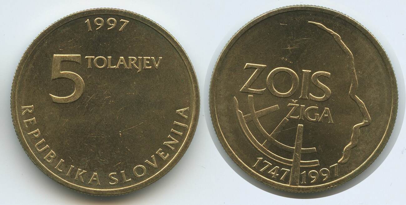Slowenien 5 Tolarjev 1997 M#6618 - 250th Birthday of Žiga Zois Slovenia Fast unzirkuiert | MA-Shops
