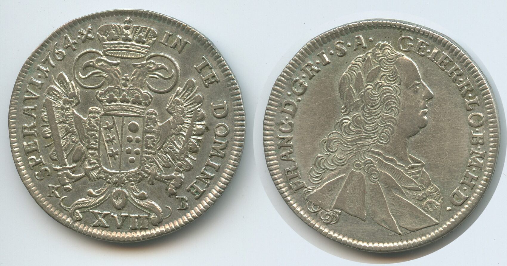 RDR Österreich Ungarn XVII Kreuzer Silber (17 Kreuzer) 1764 KB Kremnitz M#5437 - SEHR RAR Franz ...