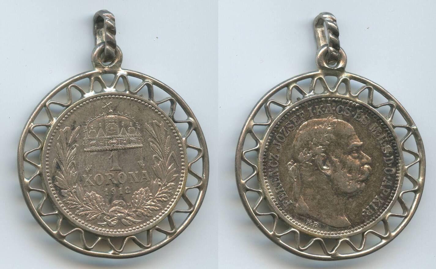 Ungarn Kaiserreich 1 Korona (Krone) Silber mit Schmuckrand 1912 KB Kremnitz M#7502 - Kaiser ...