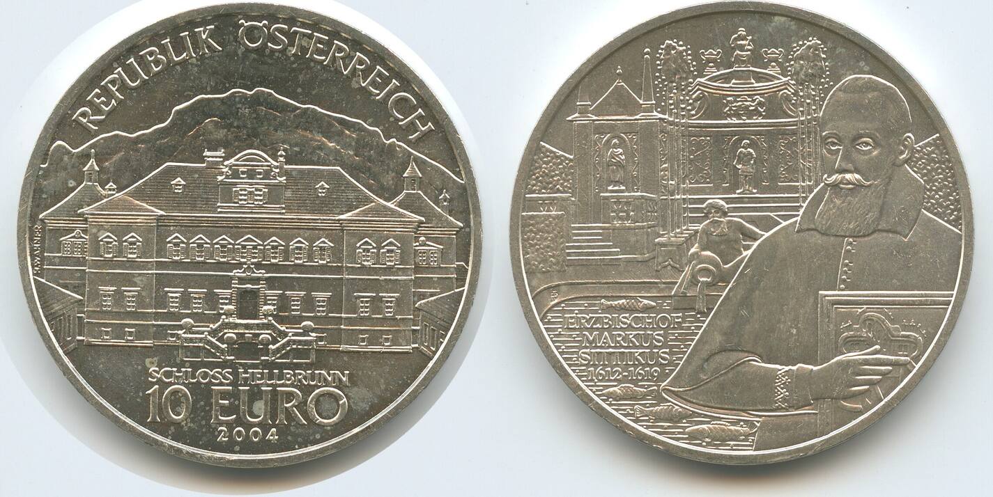 Österreich 10 Euro Silber 2004 M#5919 - Schloss Hellbrunn Castle ...