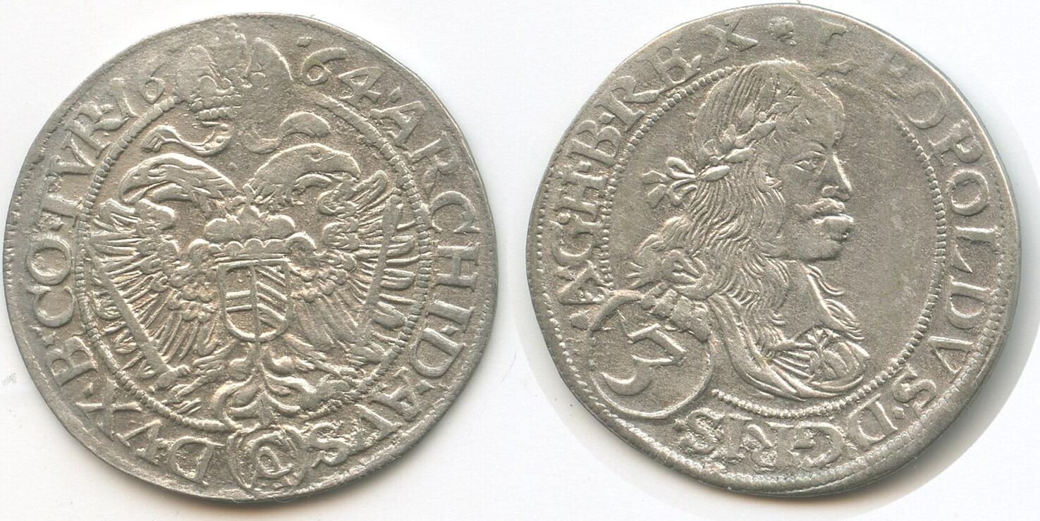 RDR Österreich Wien 3 Kreuzer 1664 CA M#7099 - Leopold I. 1658-1705 VF-EF | MA-Shops
