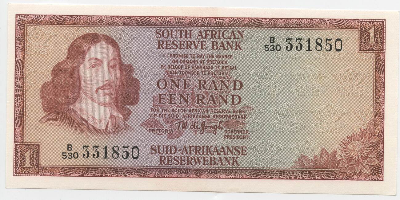 Südafrika 1 Rand Banknote Paper Money nd. 1973-1975 GB605 - South ...
